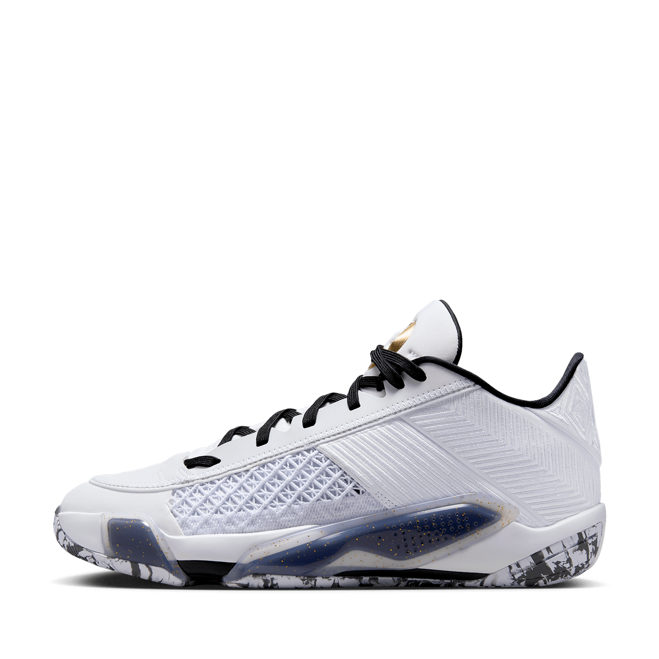 Air Jordan Xxxviii Low Pf White And Metallic Gold Titan
